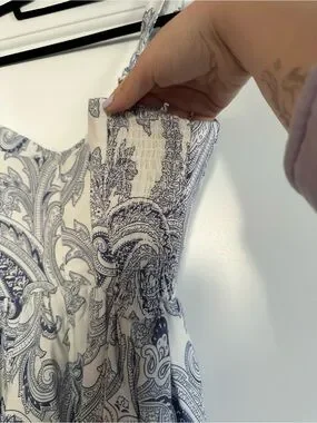 Dex | Dresses | Dex White And Navy Paisley Mini Dress | Poshmark